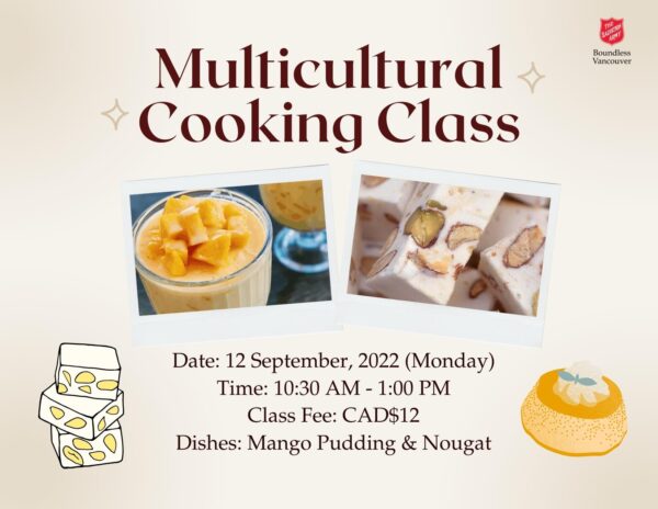 September 2022 - Cooking Class: Nougat & Mango Pudding | Salvation Army ...